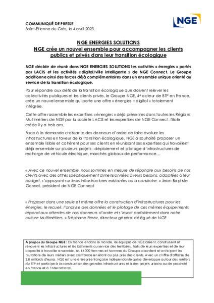 NGE centralise ses activités Energies | BATI-Today