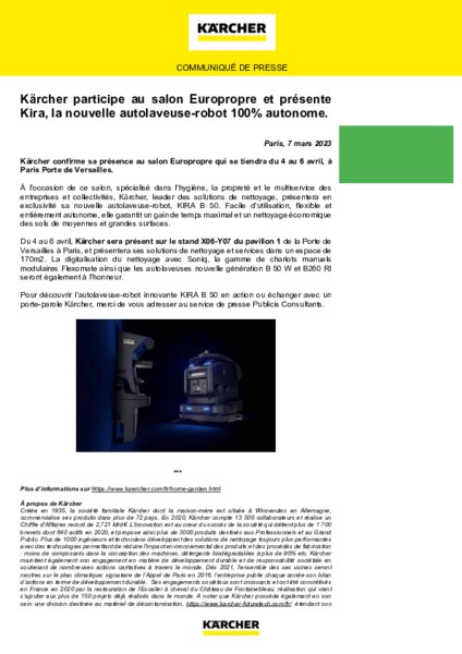 Kärcher présente sa nouvelle autolaveuse-robot 100% autonome | BATI-Today