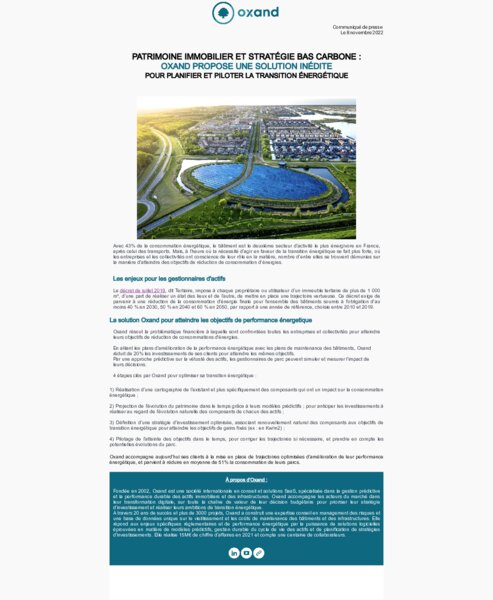 Oxand et sa solution inédite pour piloter et planifier sa transition ...