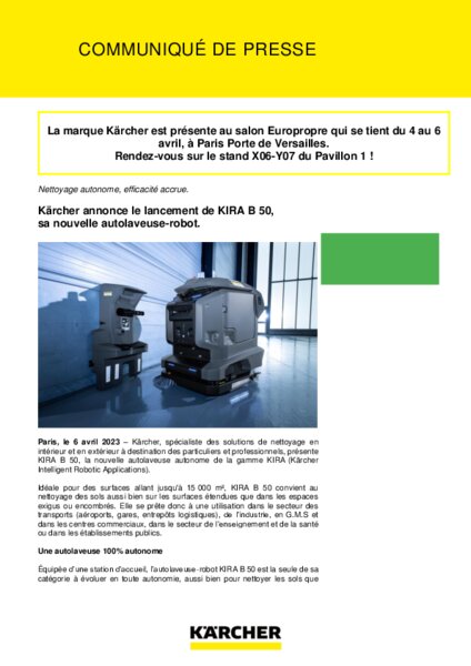 Kärcher lance sa nouvelle autolaveuse-robot | BATI-Today