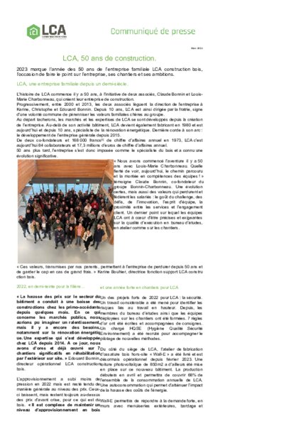 LCA, 50 ans de construction | BATI-Today