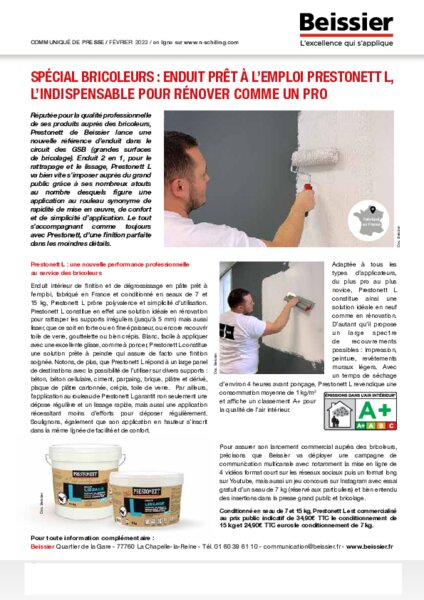 Beissier présente son enduit prêt à l'emploi Prestonett L | BATI-Today