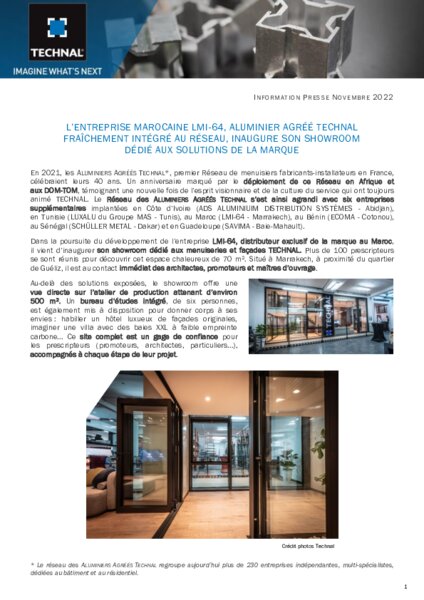 Un showroom Technal inauguré au Maroc | BATI-Today